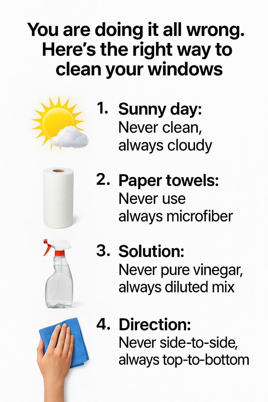 You are doing it all wrong. Here's the right way to clean your windows ...