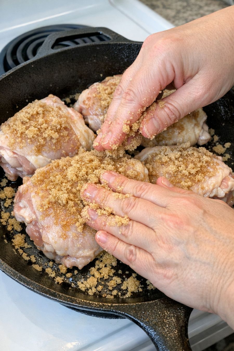 Rub bagged light brown sugar and these 2 ingredients over bone-in ...