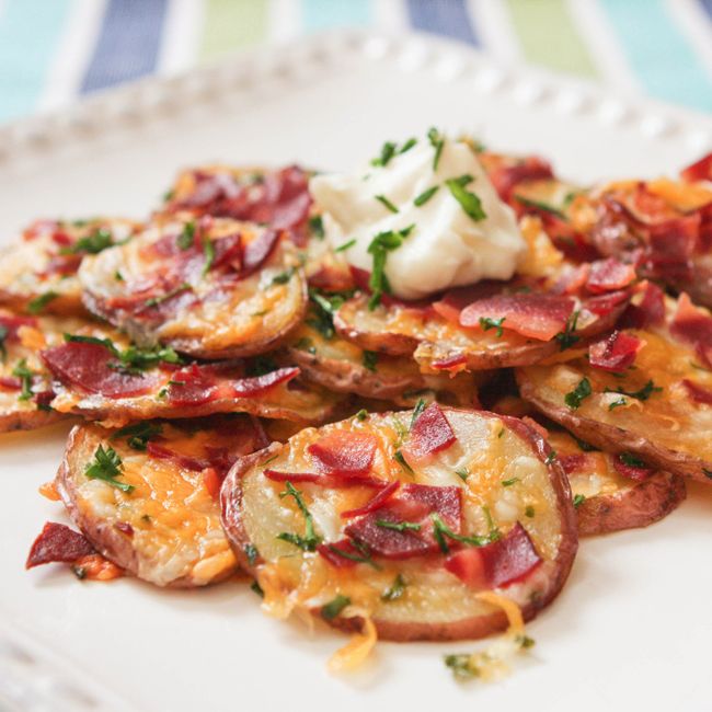 Up your appetizer game with loaded baked potato rounds