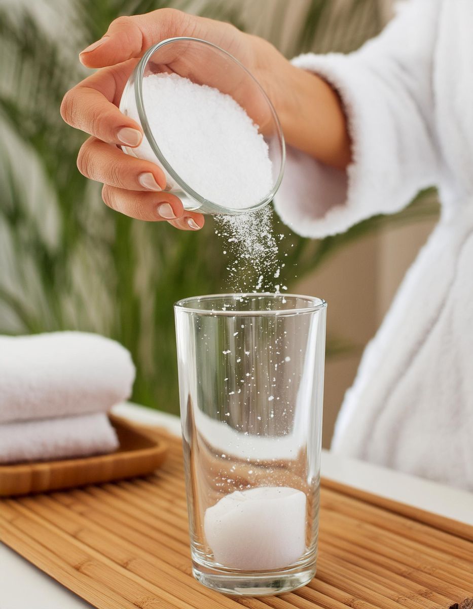 Pour salt in a glass and put in your bathroom. Here's what happens ...