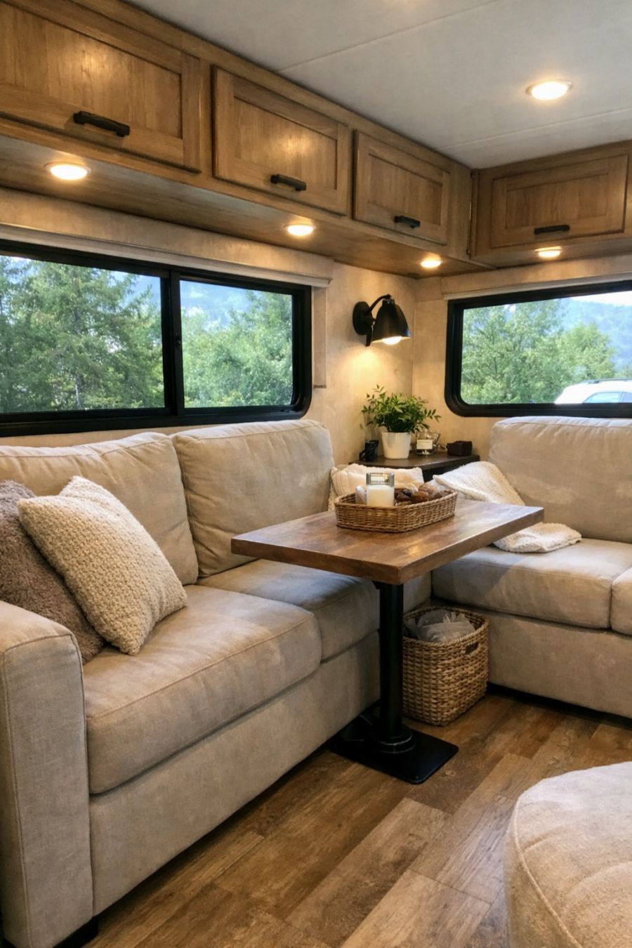 Enter this metallic bronze accessible RV camper with an automated ...