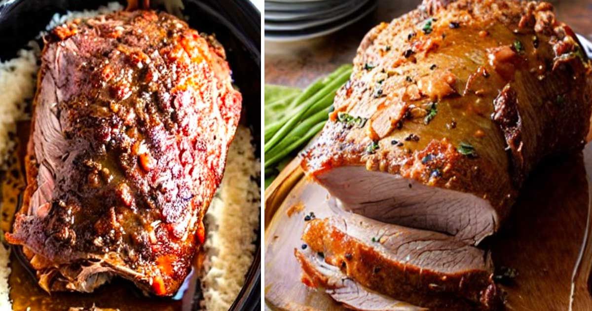 Slow cooker Christmas pork roast with just 5 ingredients