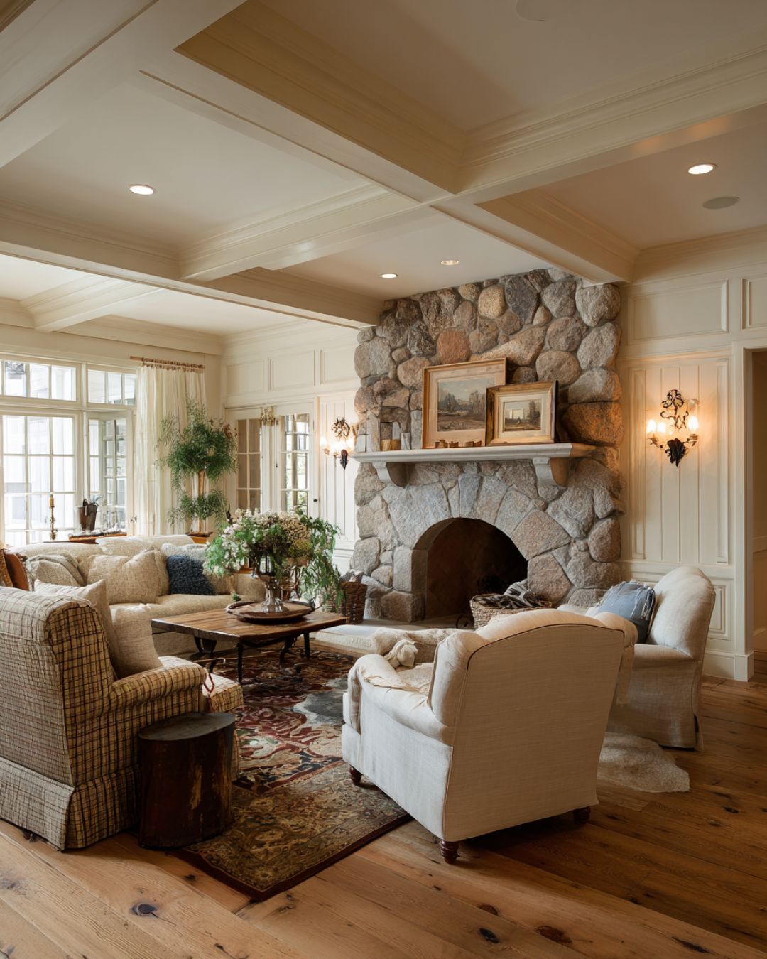 Take a peek inside this classic English-style cottage with an evergreen ...