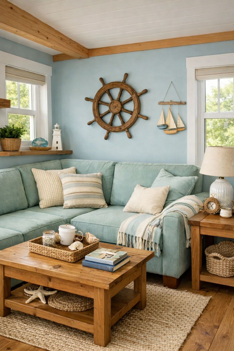Come inside this soft blue coastal cottage tiny home designed for ...