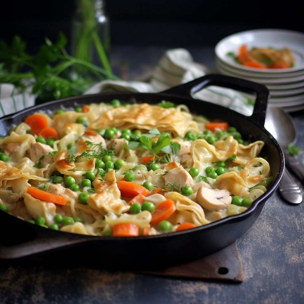 This chicken pot pie noodle dish is so good, we eat it every week in my ...