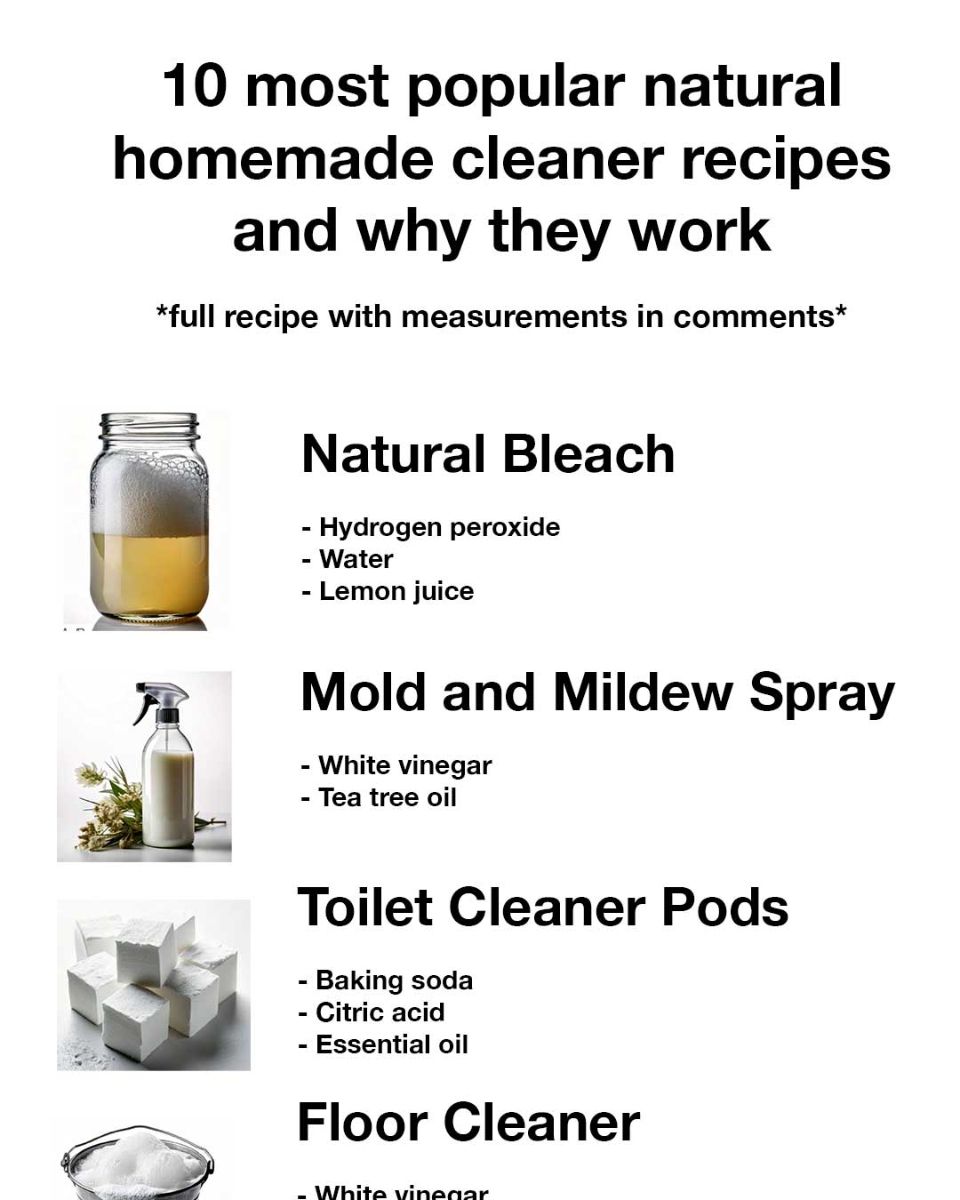 10 most popular natural homemade cleaner recipes and why they work