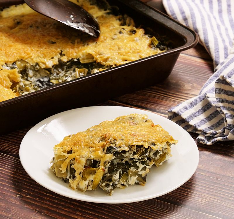 This creamy collard casserole is the perfect veggie main