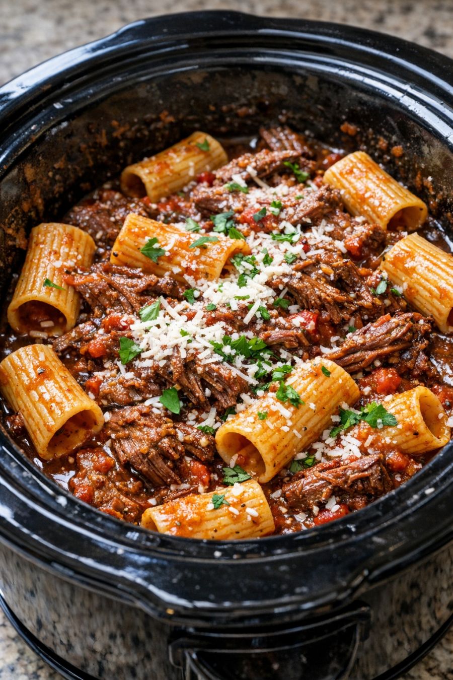 Ladle this 1 mixture over raw beef chuck into a slow cooker for a ...