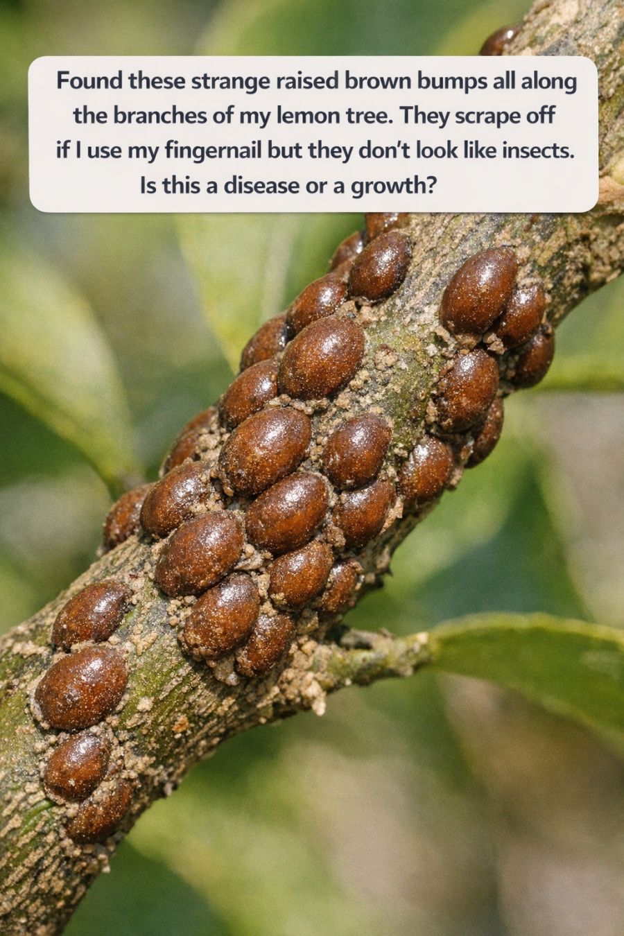 Found these strange raised brown bumps all along the branches of my ...